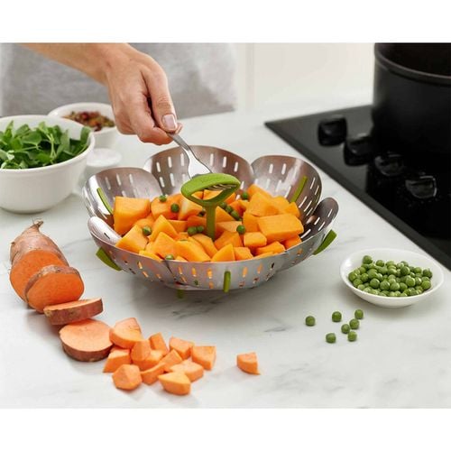 Joseph & Joseph Bloom 16cm Steel Folding Steamer Basket - Silver ...