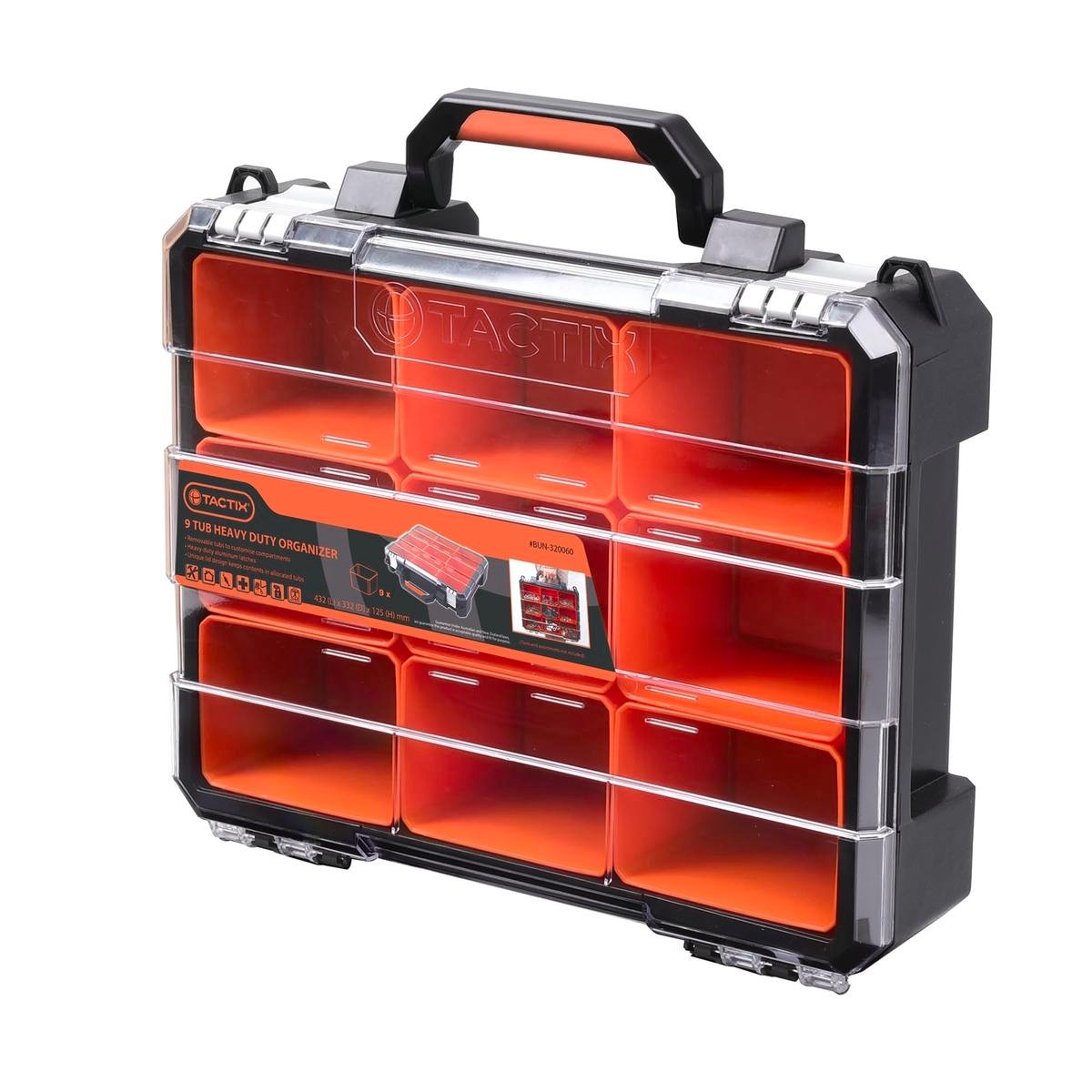 Tactix 9 Compartment Trade Quality Organiser - Bunnings Australia