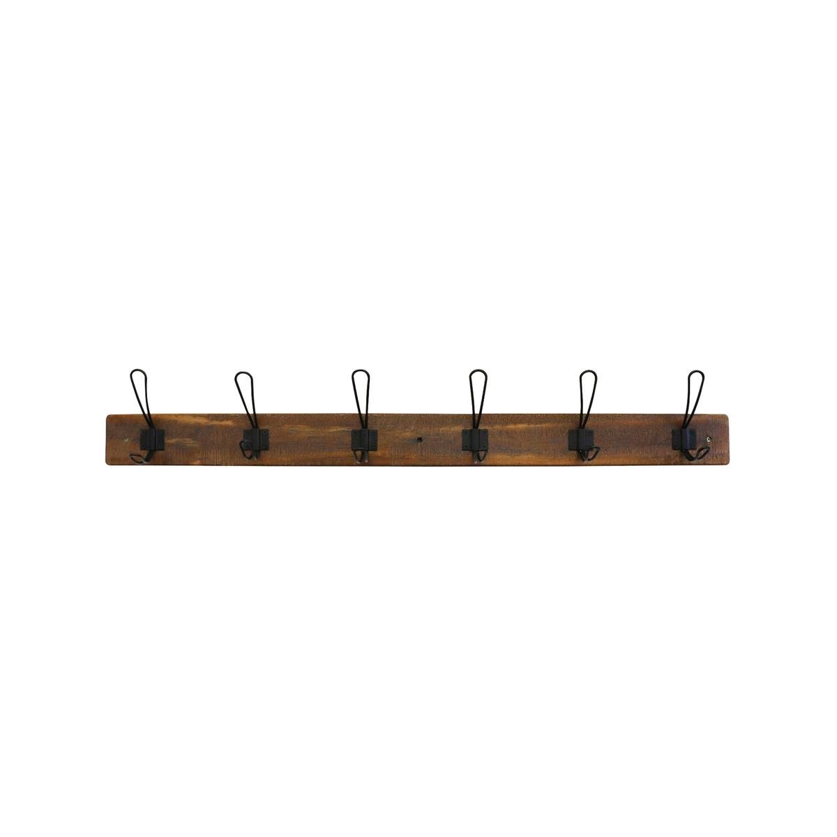 Adoored 6 Double Black Hook Rustic Board Deco Hook Rack - Bunnings New ...