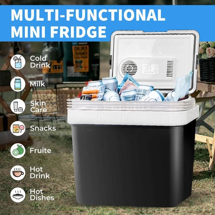 Advwin 24L Mini Fridge Portable Car Fridge Small Refrigerator Black ...