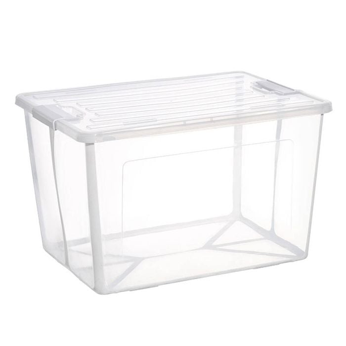 57 Litre Collapsible Modular Clear Foldable Storage Box with Lid Plastic Tub - Bunnings Australia