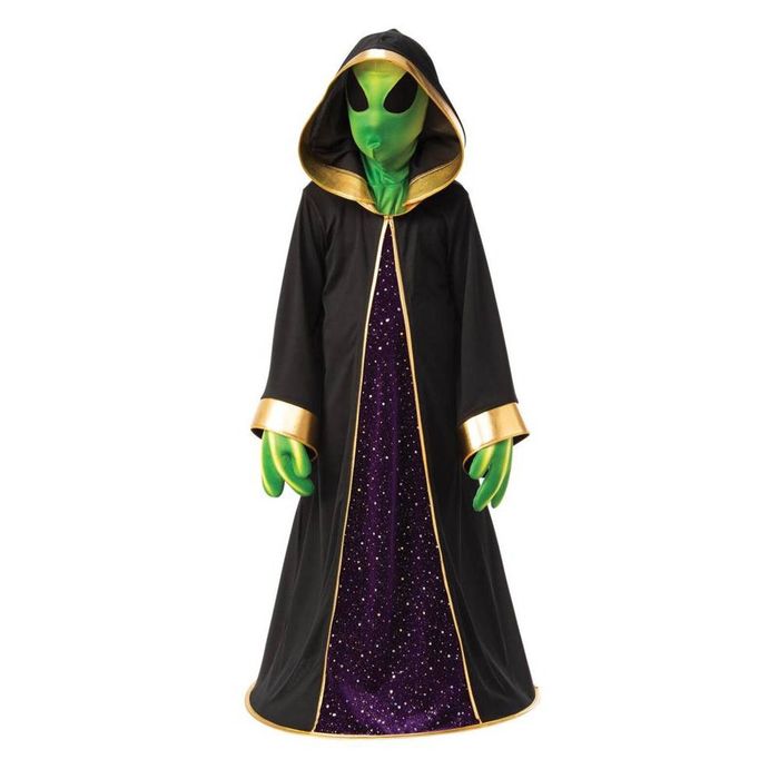 Alien Halloween Costume Child Fancy Dress Hooded Robe Mask Gloves Green ...