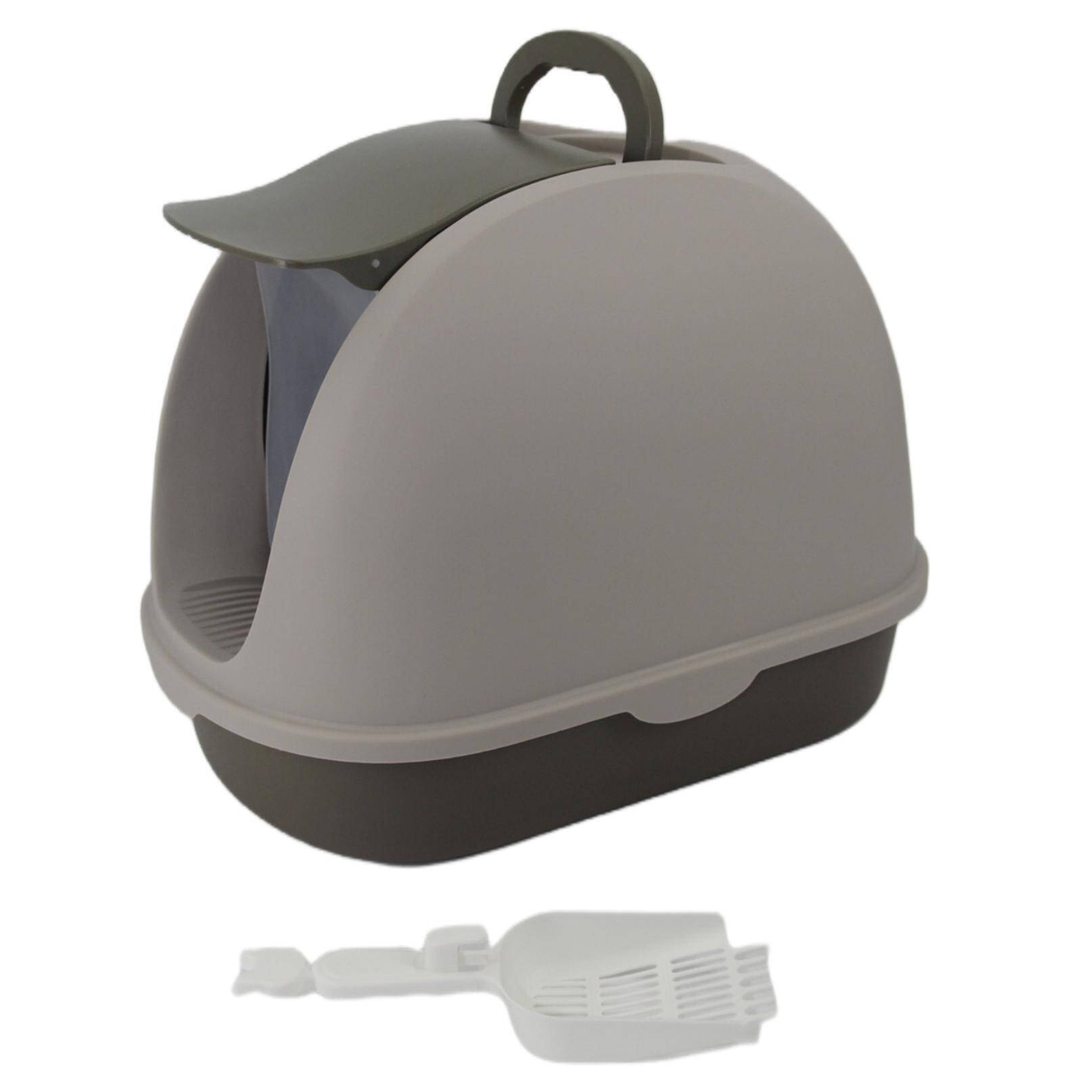 YES4PETS Cat Toilet Litter Box Portable Hooded Tray House with Scoop ...