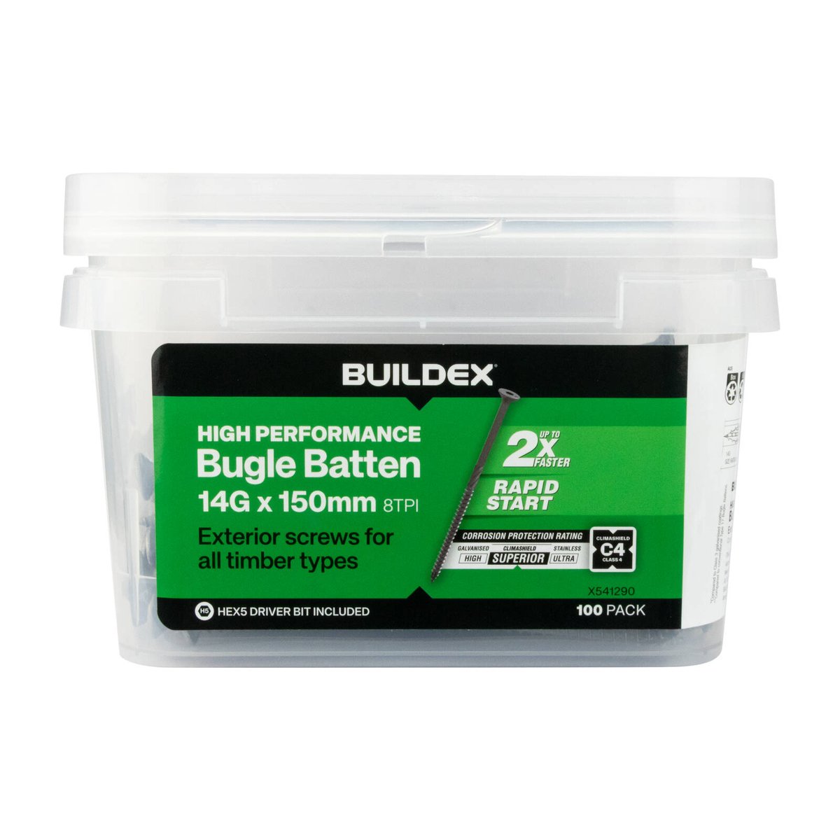 Buildex® 14G x 150mm Class 4 Bugle Batten Screws - 100 pack - Bunnings ...