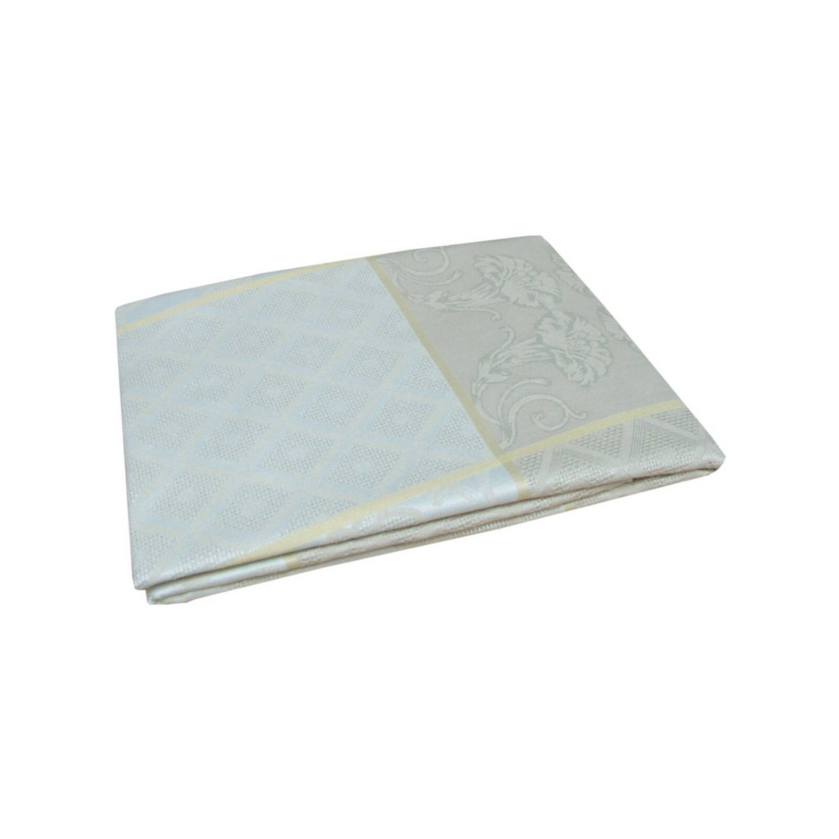 Damask Jacquard Polyester Tablecloth 180cm Round Melissa Silver ...