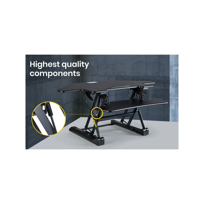 FORTIA Corner Desk Riser 110cm Wide Adjustable Sit to Stand for Dual ...