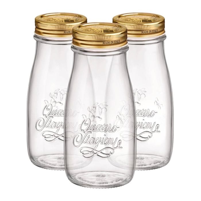 Bormioli Rocco Quattro Stagioni Glass Bottles with Screw Top Lid ...