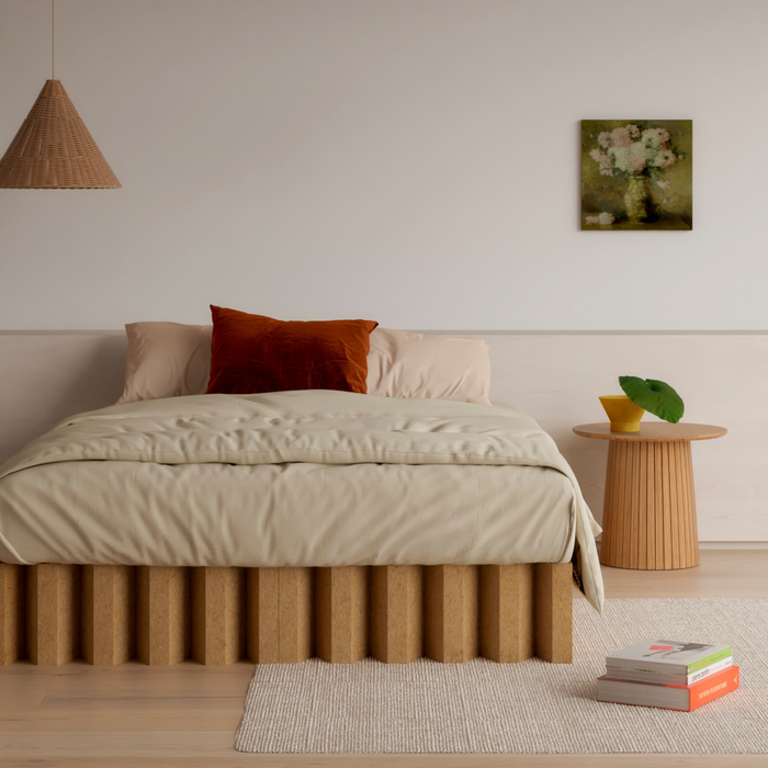 Yona Fold Out Cardboard Bed Base Frame - Natural Queen - Bunnings Australia