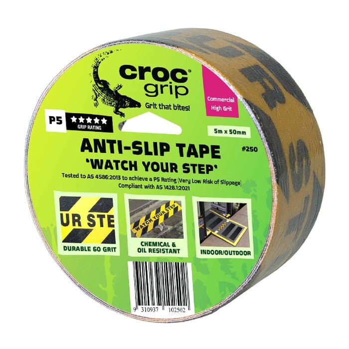 Croc Grip 5m x 50mm "Watch Your Step" Anti-Slip Tape - Bunnings Australia