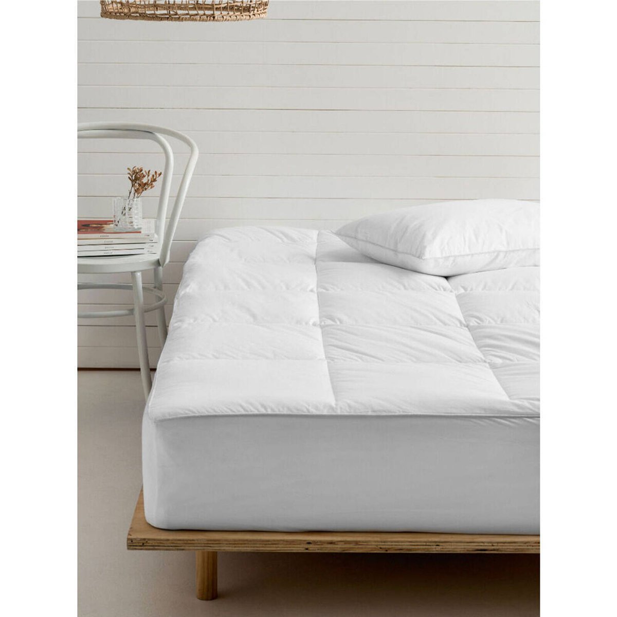 Linen House King All Seasons Bed Mattress Topper - White - Bunnings ...