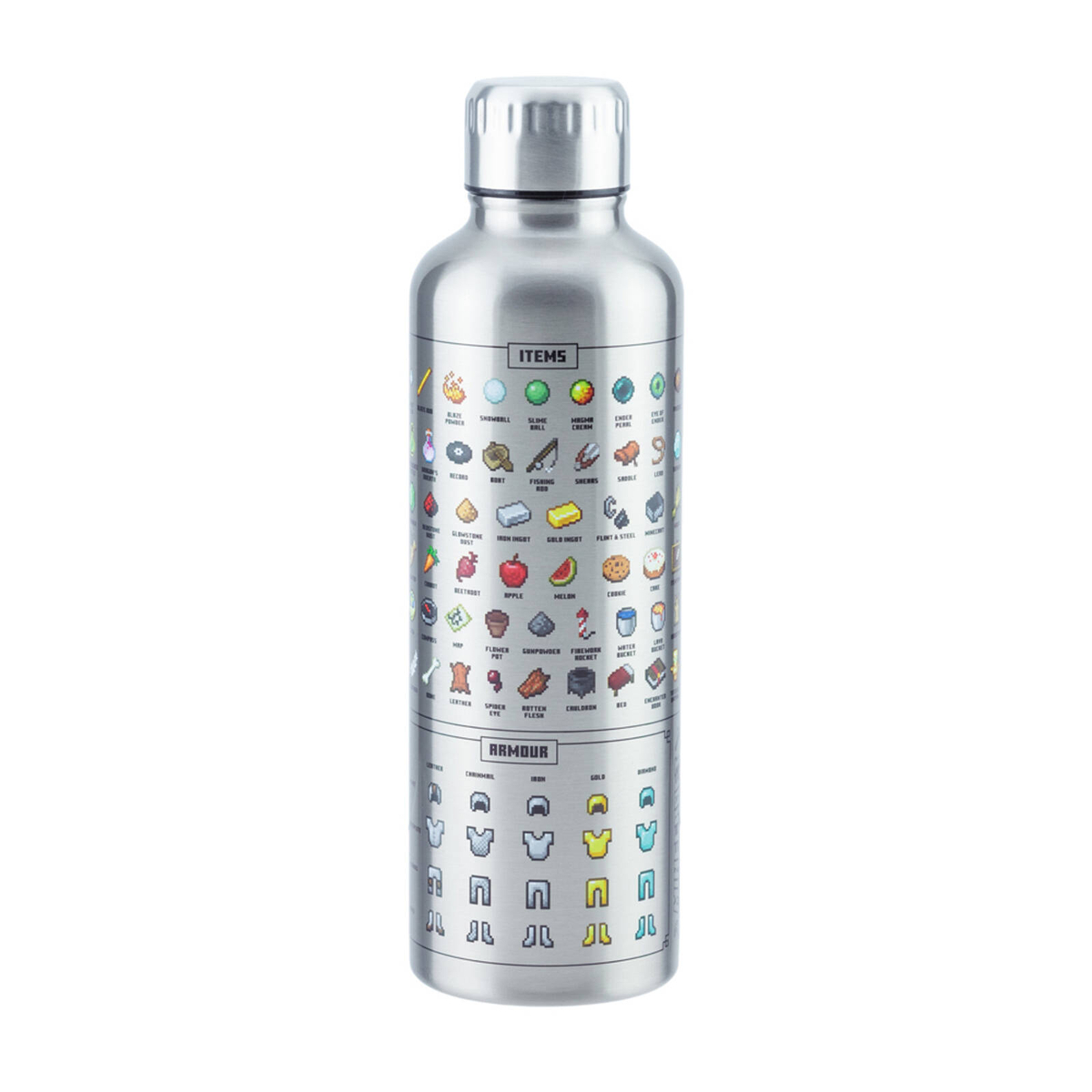 Minecraft 500ml Metal Water Bottle Double Walled - Silver - Bunnings ...