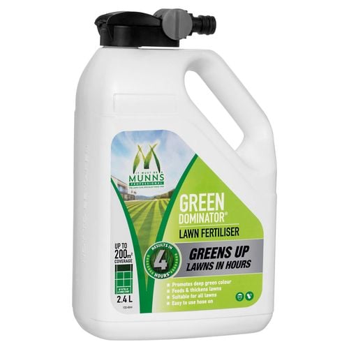 Munns Professional 2.4L Green Dominator Lawn Fertiliser Hose-On - Bunnings Australia