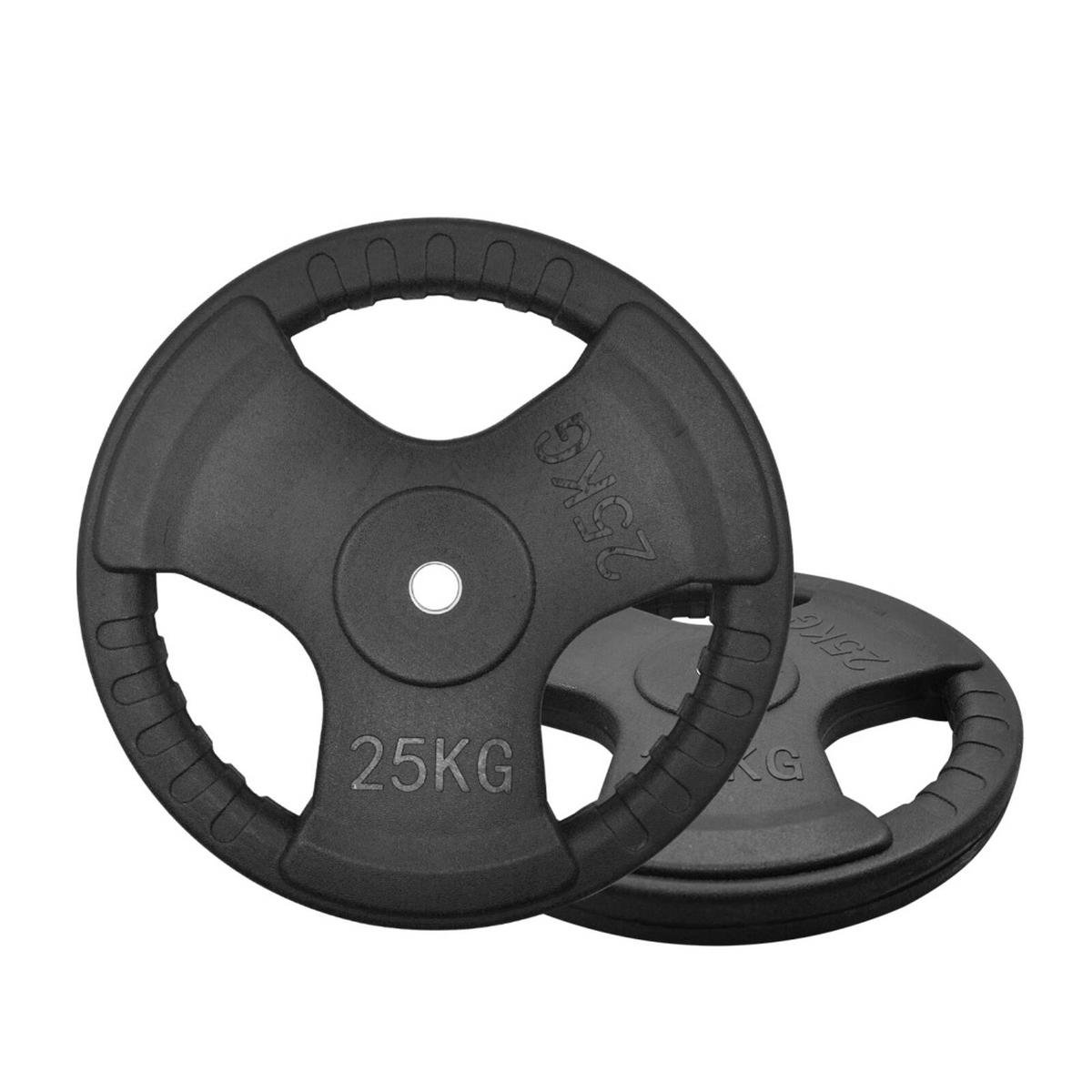 2 Pack of 25kg - Total 50kg Standard Rubber Coated Weight Plate Set ...