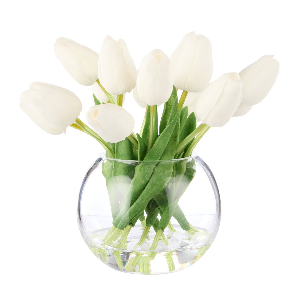 Rogue Tulip Bunch Sphere Vase - White - Bunnings Australia