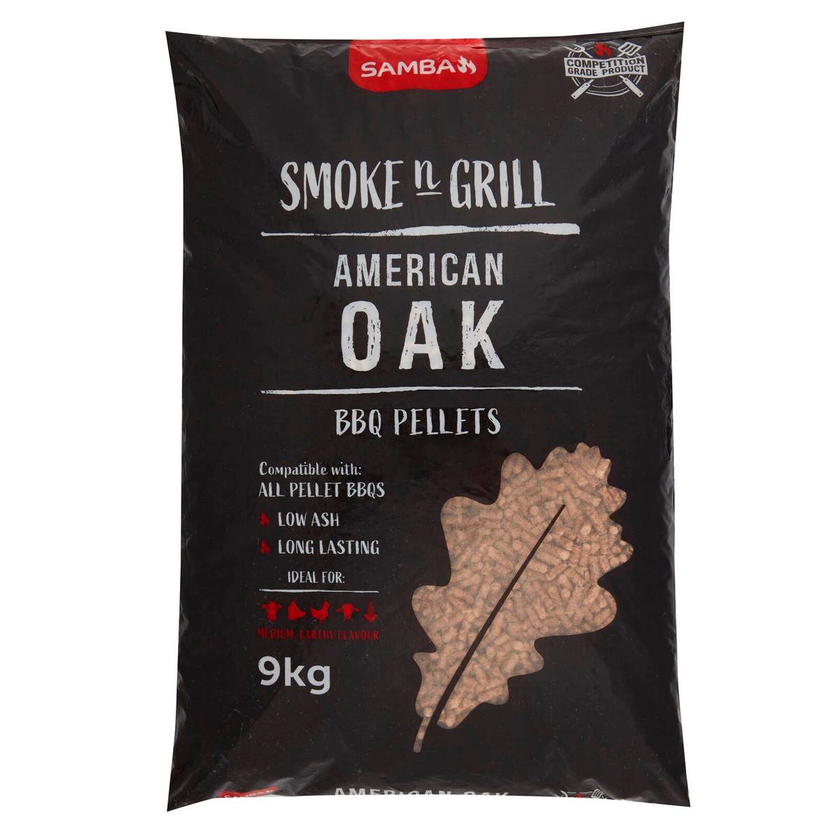 Samba 9kg Smoke'n'Grill Oak Pellets - Bunnings Australia