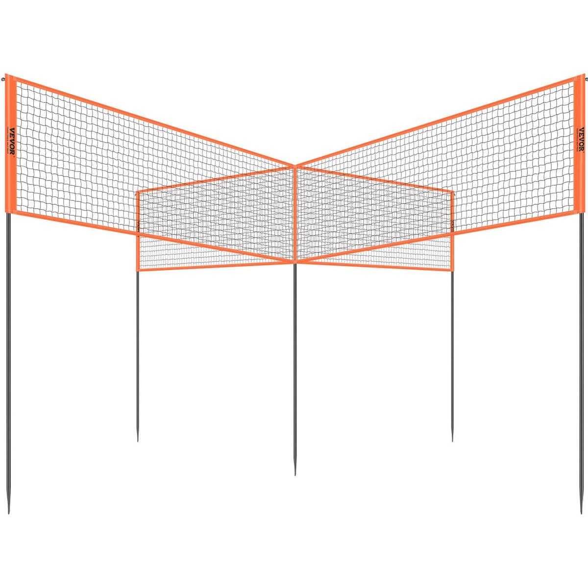 Vevor 4-Way Volleyball Net with Adjustable Height Set for Backyard ...