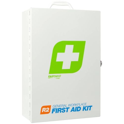 FastAid R2 General Workplace White Metal Wall Mountable Cabinet First ...