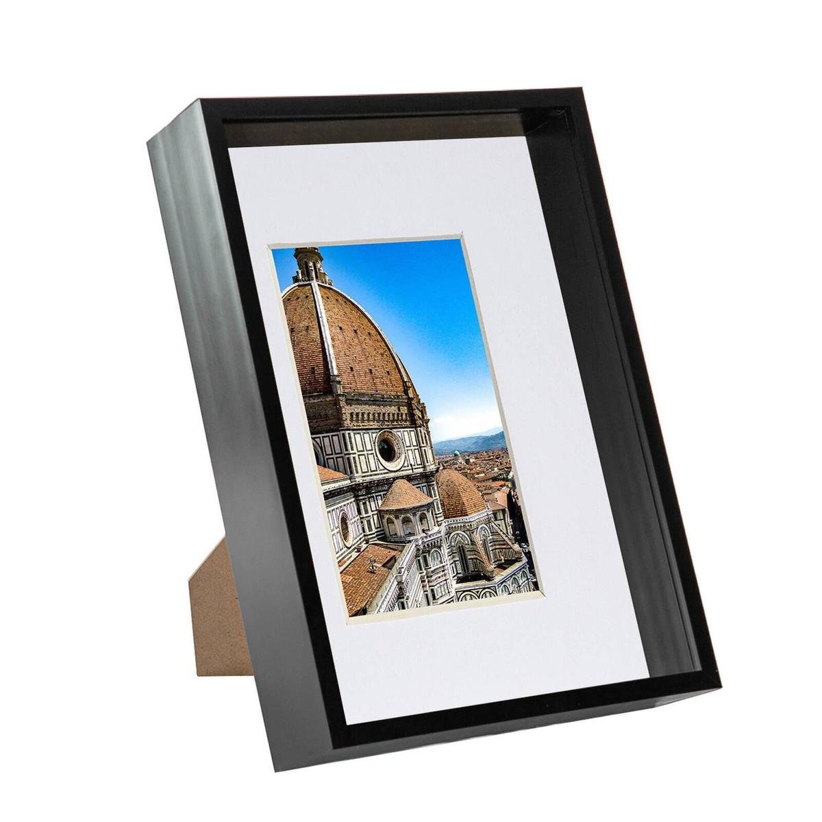 Nicola Spring 3D Deep Box Frame with A5 Mount - A4 (8" x 12") - Black ...