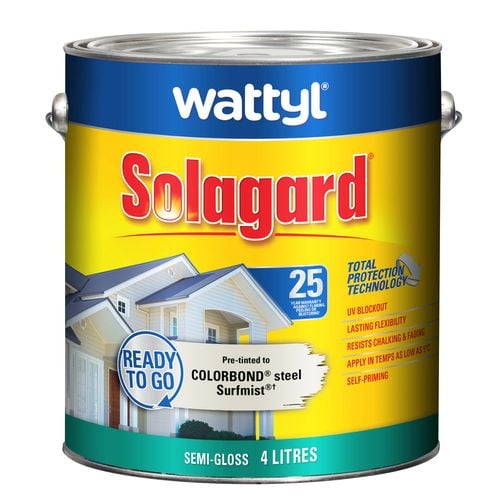 Wattyl Solagard 4L Pre-tinted Surfmist Semi-Gloss Exterior Paint ...
