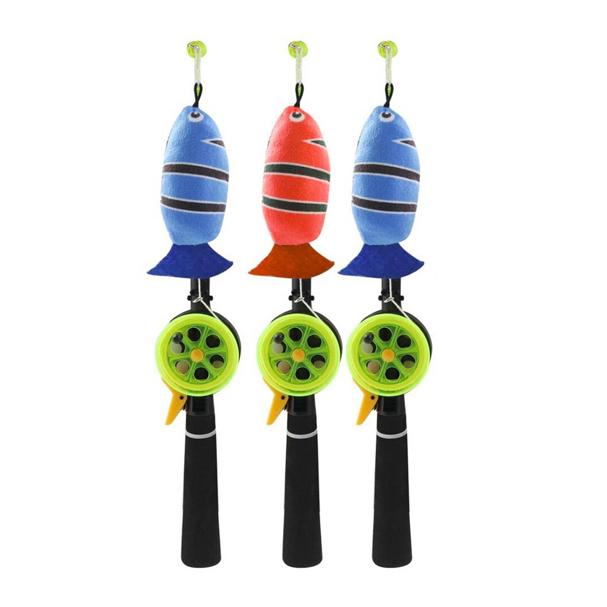 3PK Paws & Claws 35cm Go Fish Rod Cat Toy - Assorted - Bunnings Australia