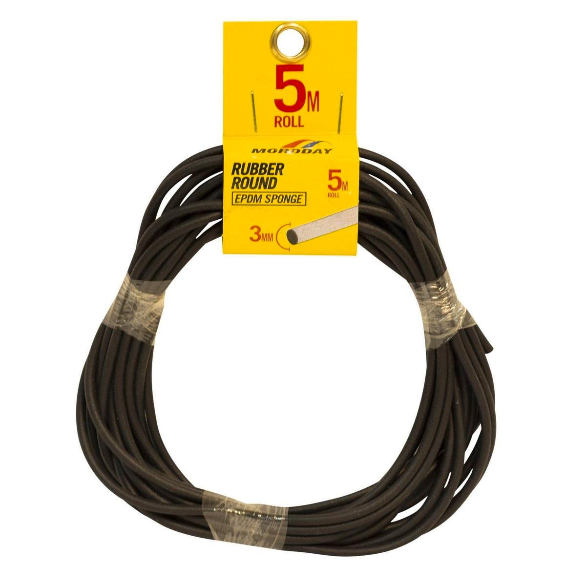 Moroday 3mm x 5m Black Round Rubber - Bunnings Australia