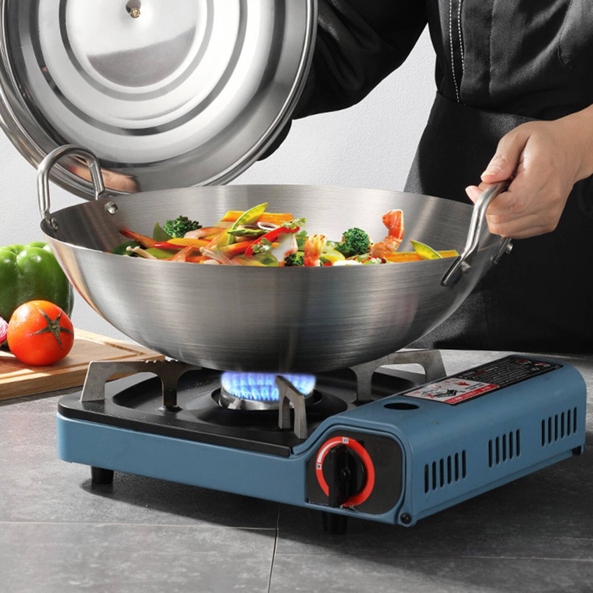 SOGA 50cm Stainless Steel Wok with Double Handles - Bunnings Australia