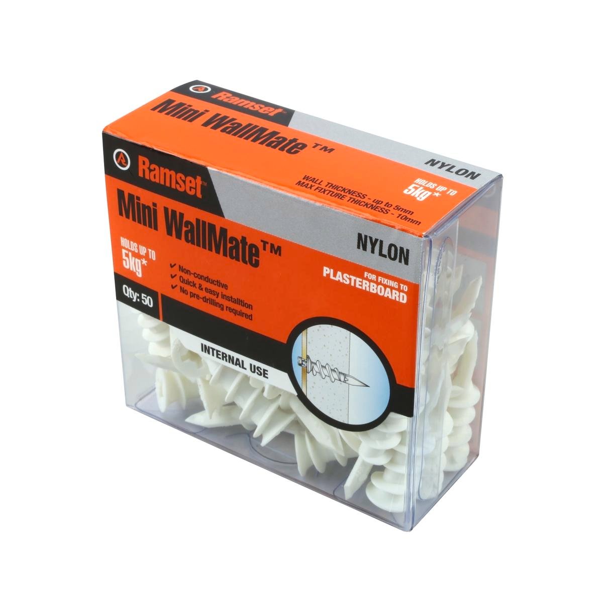 Ramset Mini Nylon Anchor Wallmate - 50 Pack - Bunnings Australia