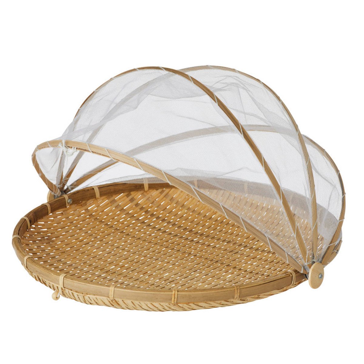 Davis & Waddell Collapsible Mesh Food Cover With Bamboo Tray - Medium ...