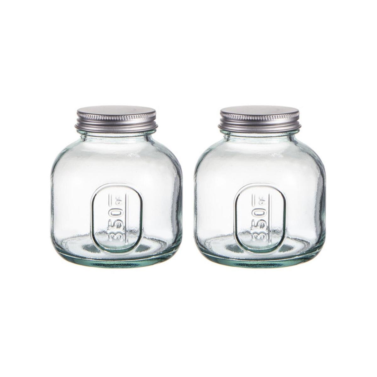 2PK Ladelle Eco Recycled Rustico 350ml Clear Storage Jar Bottle Glass Container - Bunnings Australia
