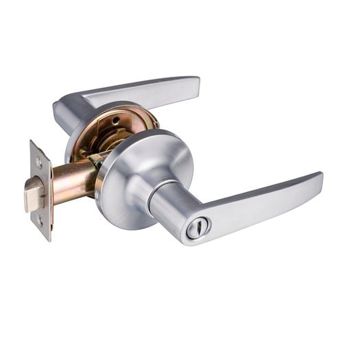 Schlage Satin Chrome Regent Series Jupiter Privacy Leverset - Bunnings ...