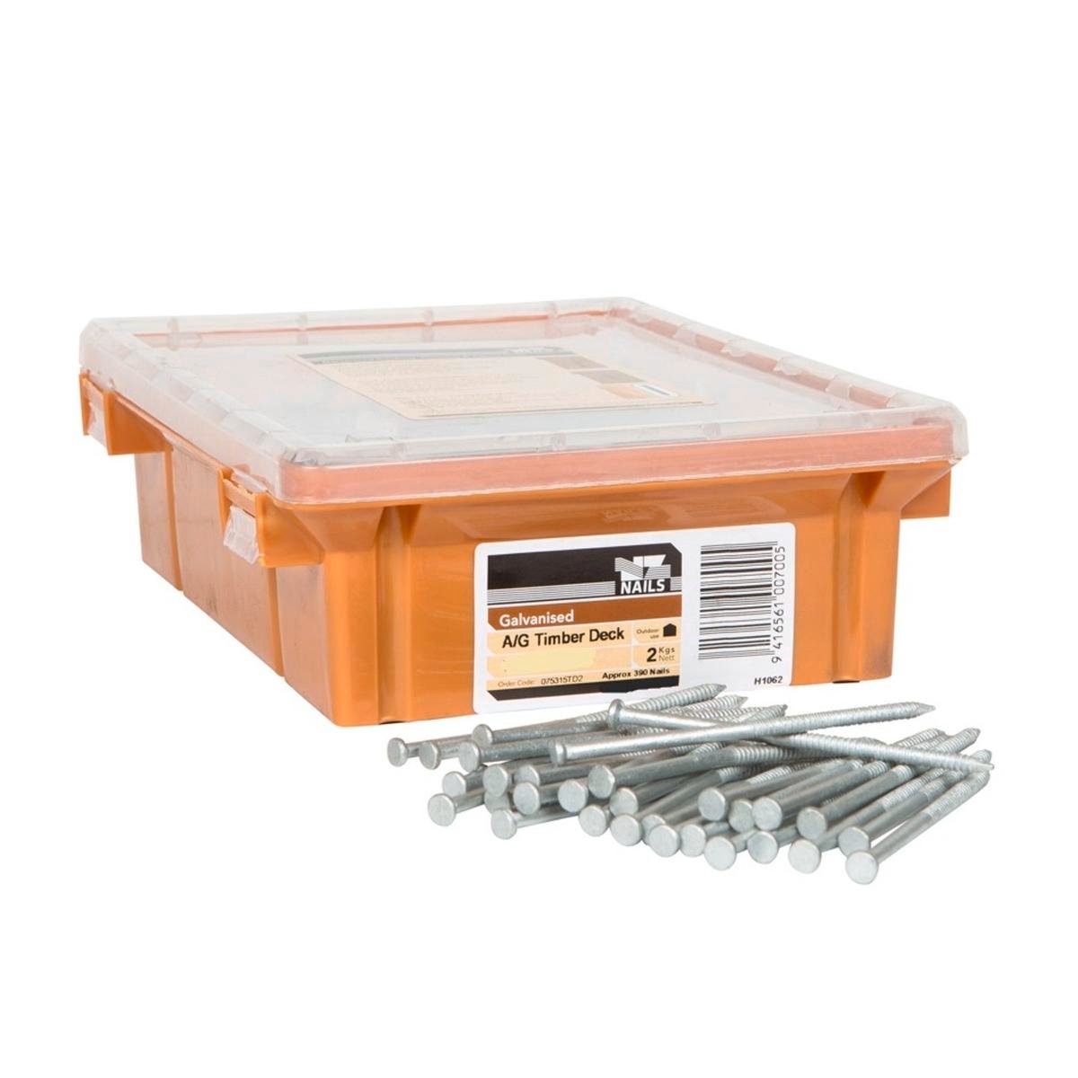 NZ Nails 75 x 3.15mm Galvanised Timber Decking Nail - 2kg Box ...