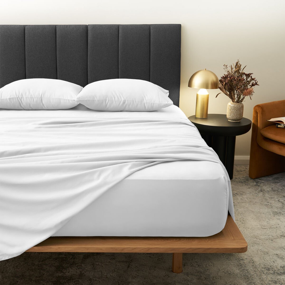 Morrissey King Bed Fitted Sheet 1200tc Cotton/polyester White ...