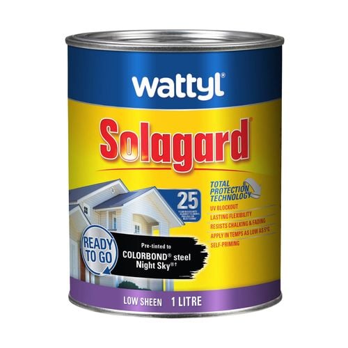 Wattyl Solagard 1L Pre-tinted Night Sky Low Sheen Exterior Paint ...