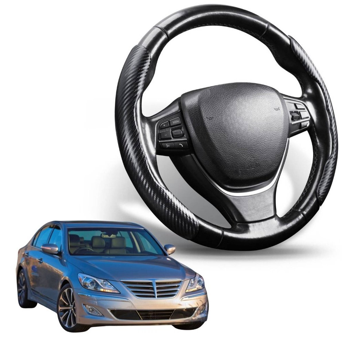 Segmented Steering Wheel Cover for Hyundai Genesis 2013 - 2016 (DH/G80 ...