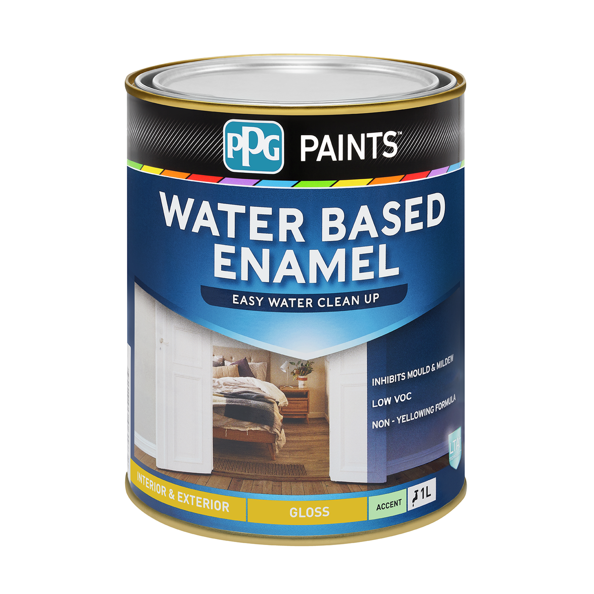PPG Paints Water Based 1L Gloss Accent Enamel Paint - Bunnings New Zealand