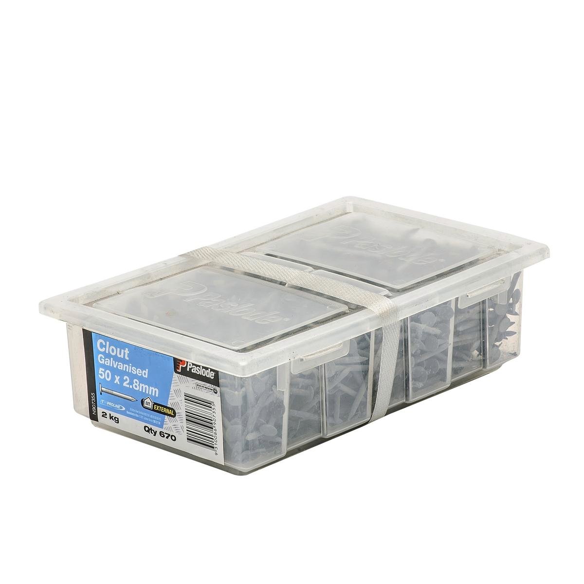 Paslode 50 x 2.8mm 2kg Galvanised Clouts - 670 Pack - Bunnings Australia