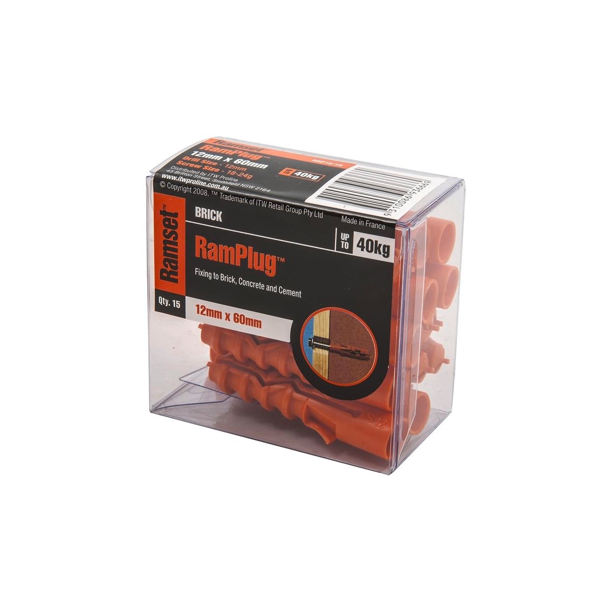 Ramset 12 x 60mm Anchor RamPlug - 15 Pack - Bunnings Australia