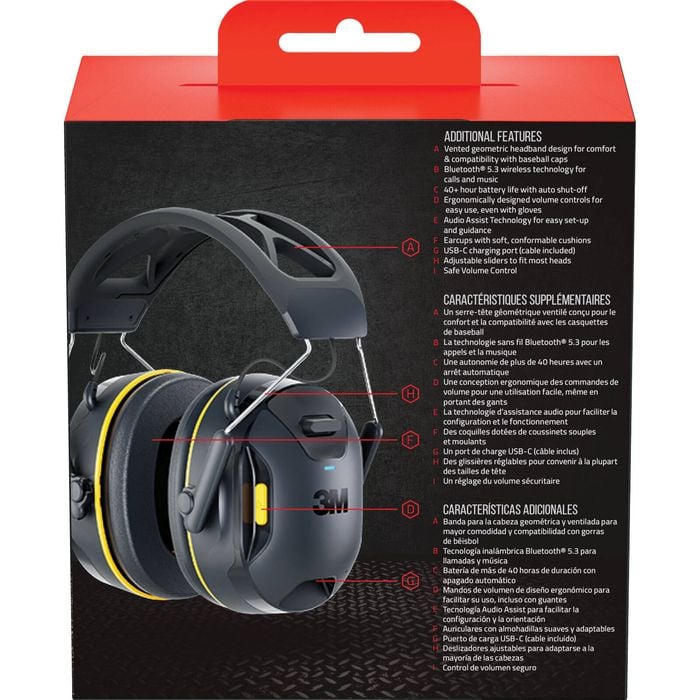 3M™ WorkTunes™ Connect Wireless Hearing Protector with Bluetooth ...