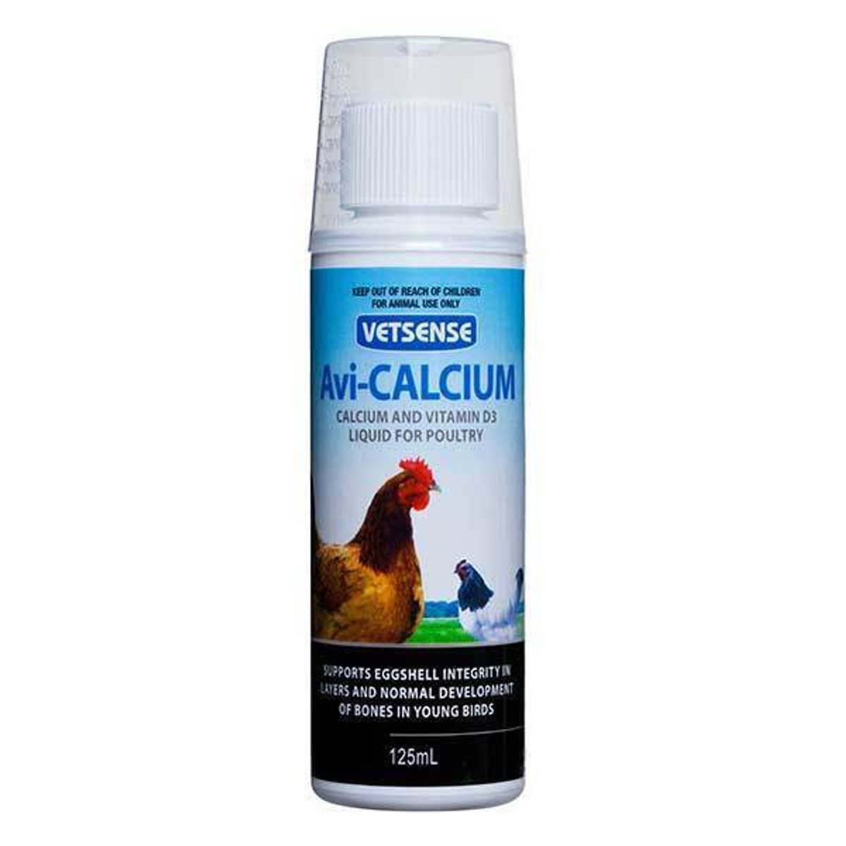 Vetsense Avicalcium Poultry Bird Supplement w/ Vitamin D3 Bones 125ml ...