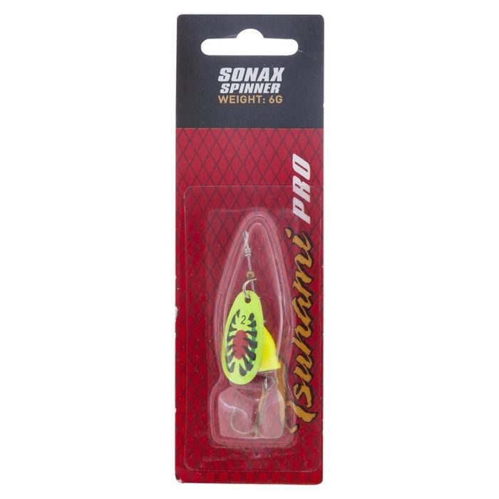 Size 2 Fluoro Fire Tiger Tsunami Sonax Spinner Lure - 6gm Spinner ...