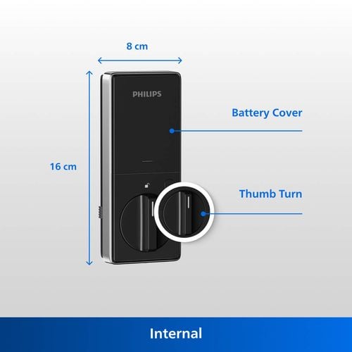 Philips Nickel EasyKey Fingerprint Deadbolt Door Lock With Mechanical ...