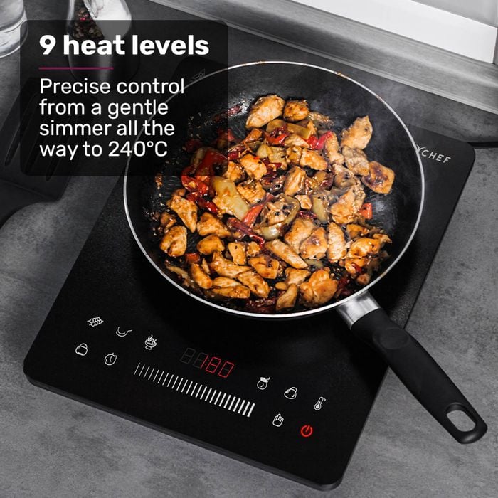 EUROCHEF Induction Cooktop, 2000W, 9 Heat Levels, Fast Electric ...
