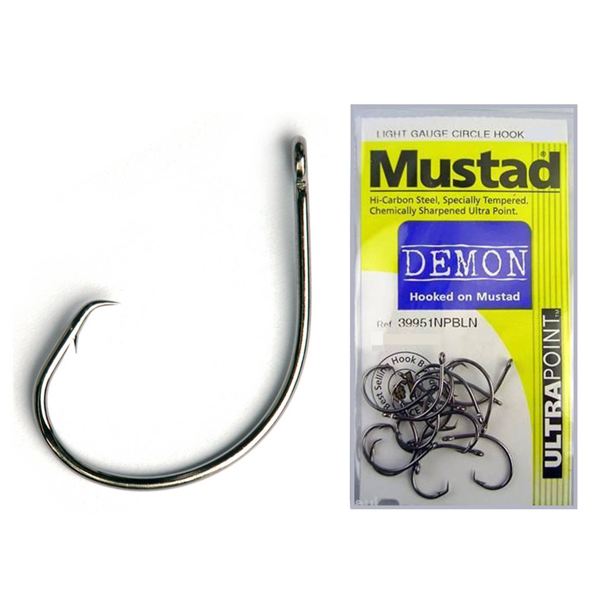 Mustad Demon Circle Hooks Size 2/0 Qty 12- 39951npbln Chemically ...