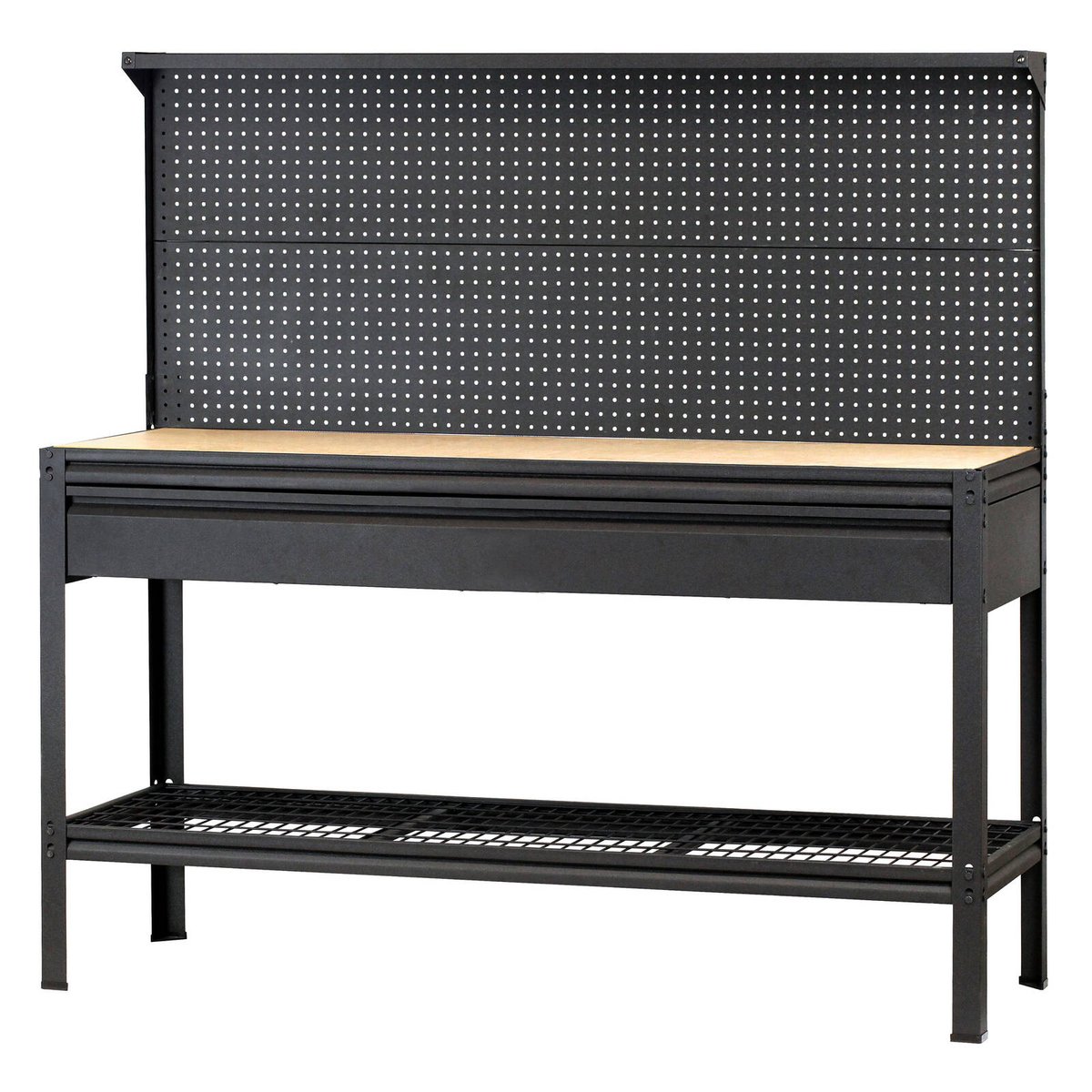 Pinnacle 1550 x 1400 x 540mm Black Workbench with Peg Board - Bunnings ...