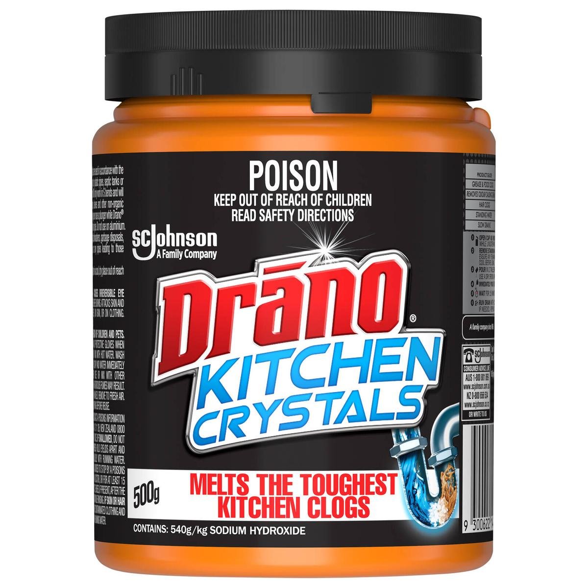 Drano 500g Kitchen Drain Crystals - Bunnings Australia