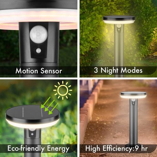 Arlec 28cm 400L Premium Solar LED Post Light with Motion Sensor ...