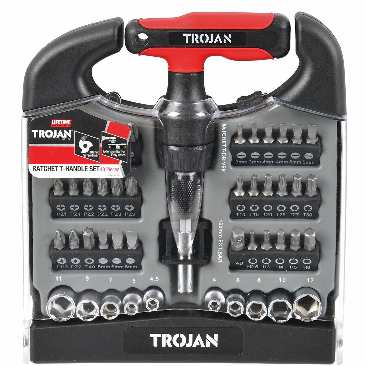 Trojan 48 Piece T Handle Ratchet Set - Bunnings Australia