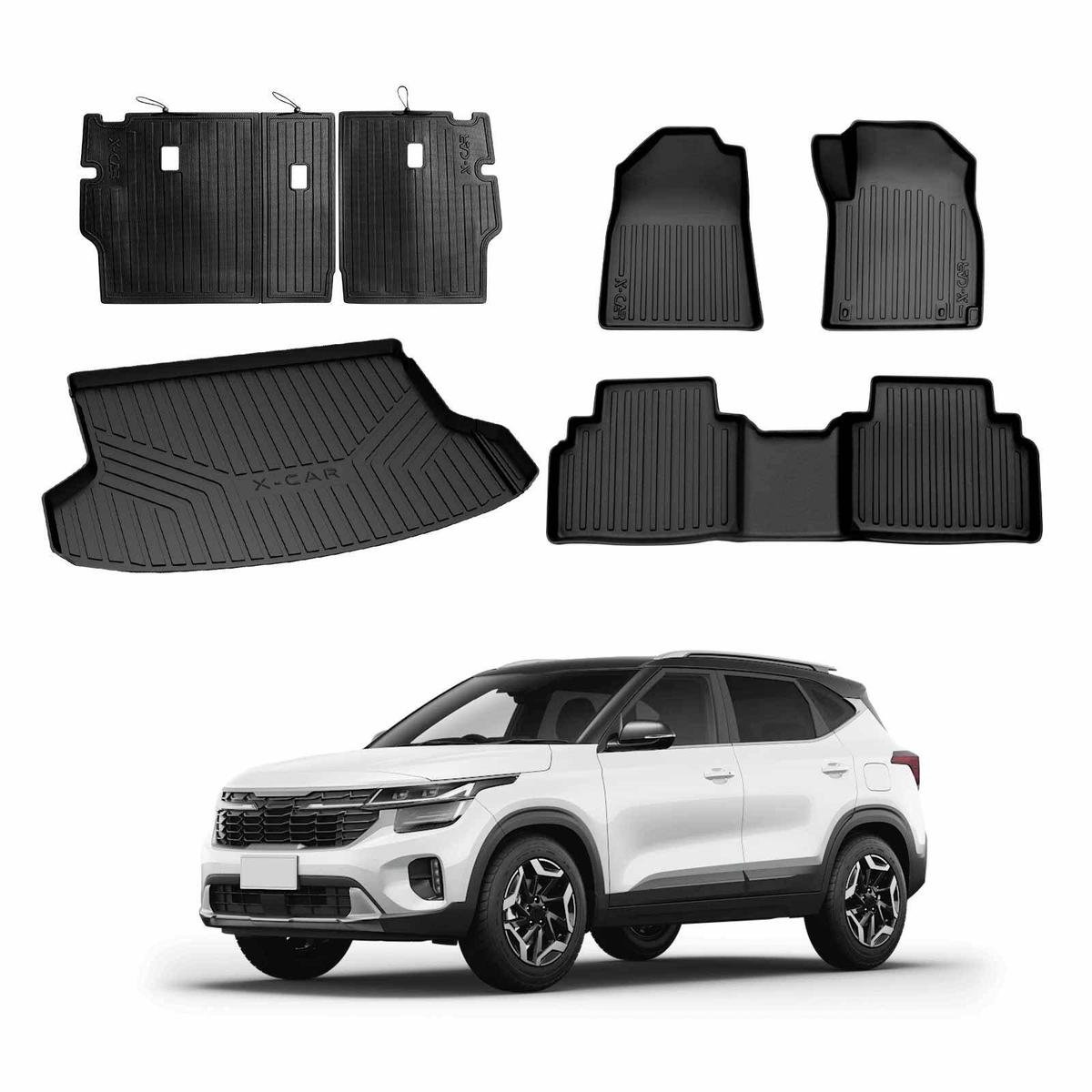 Boot Liner Back Seat Protector Floor Mat for Kia Seltos 2019-2024 Car ...