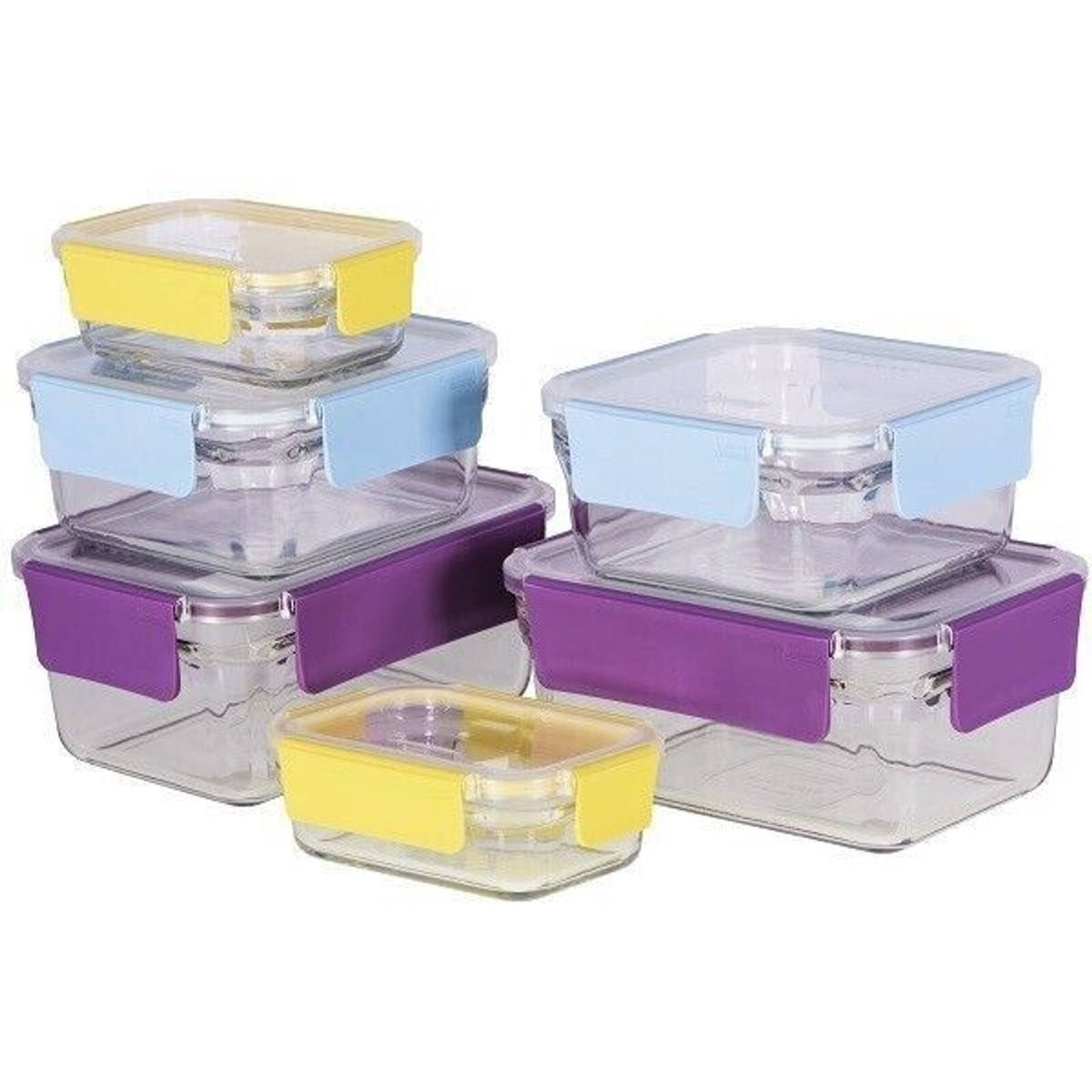 Glasslock 6 Piece Premium Tempered Glass Oven Safe Container Set ...