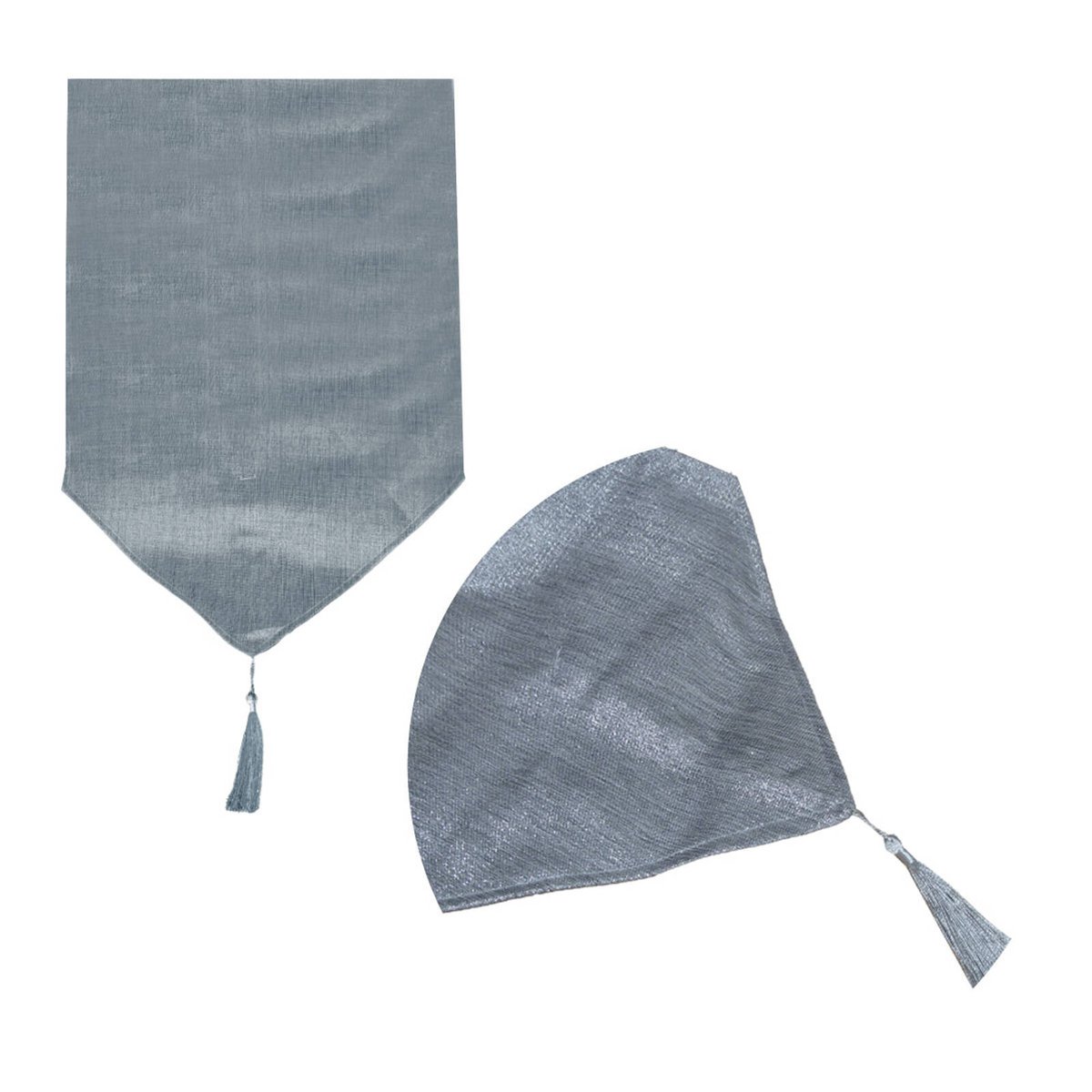 Metallic Texture Table Runner with Tassel 33 x 180 cm Silver - Bunnings ...